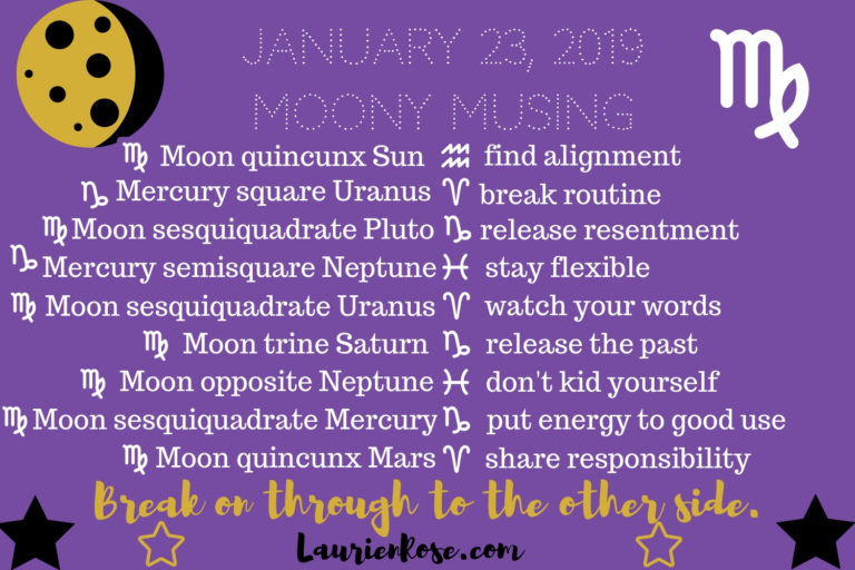 January 23, 2019 Moony Musing – Laurien Rose